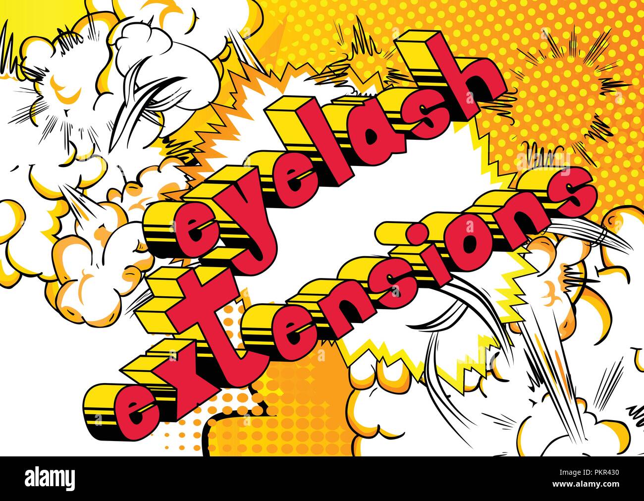 Eyelash Extensions - Vector illustrated comic book style phrase Stock ...