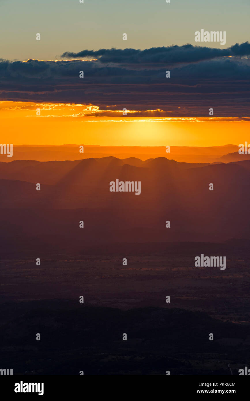 A dramatic sunset seen from World's view, Nyanga, Zimbabwe Stock Photo ...