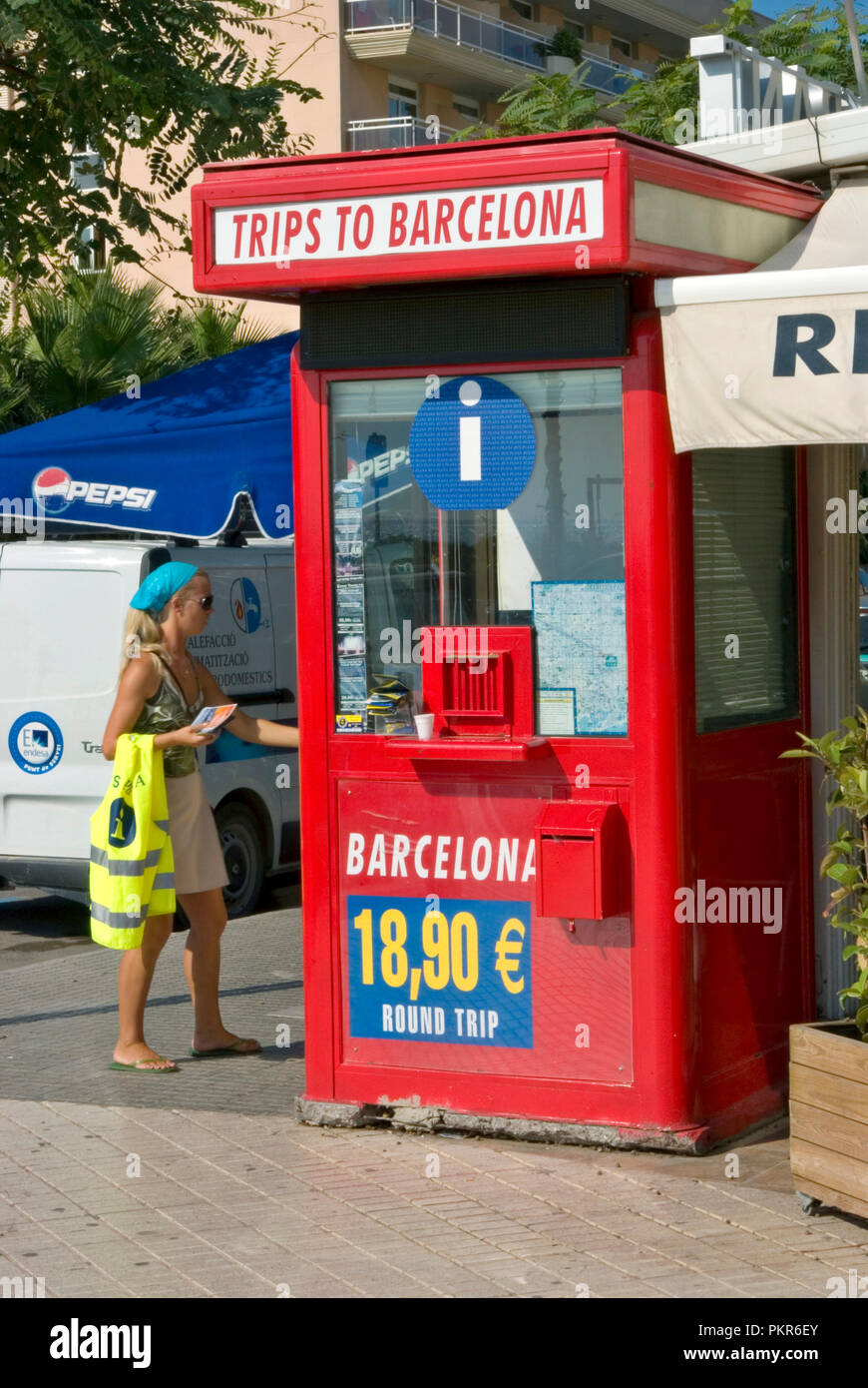 Ticket Kiosk, Spain Stock Photo - Alamy