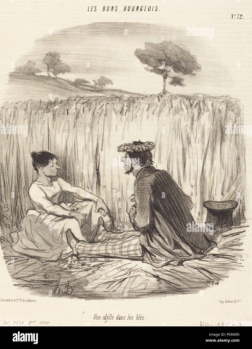Une Idylle dans les blés. Dated: 1847. Medium: lithograph on newsprint ...