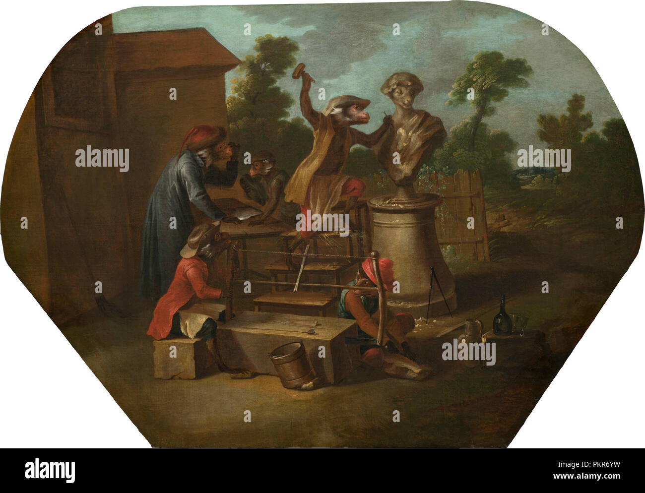 Singerie: The Sculptor. Dated: c. 1739. Dimensions: overall: 83 x 119.5 ...