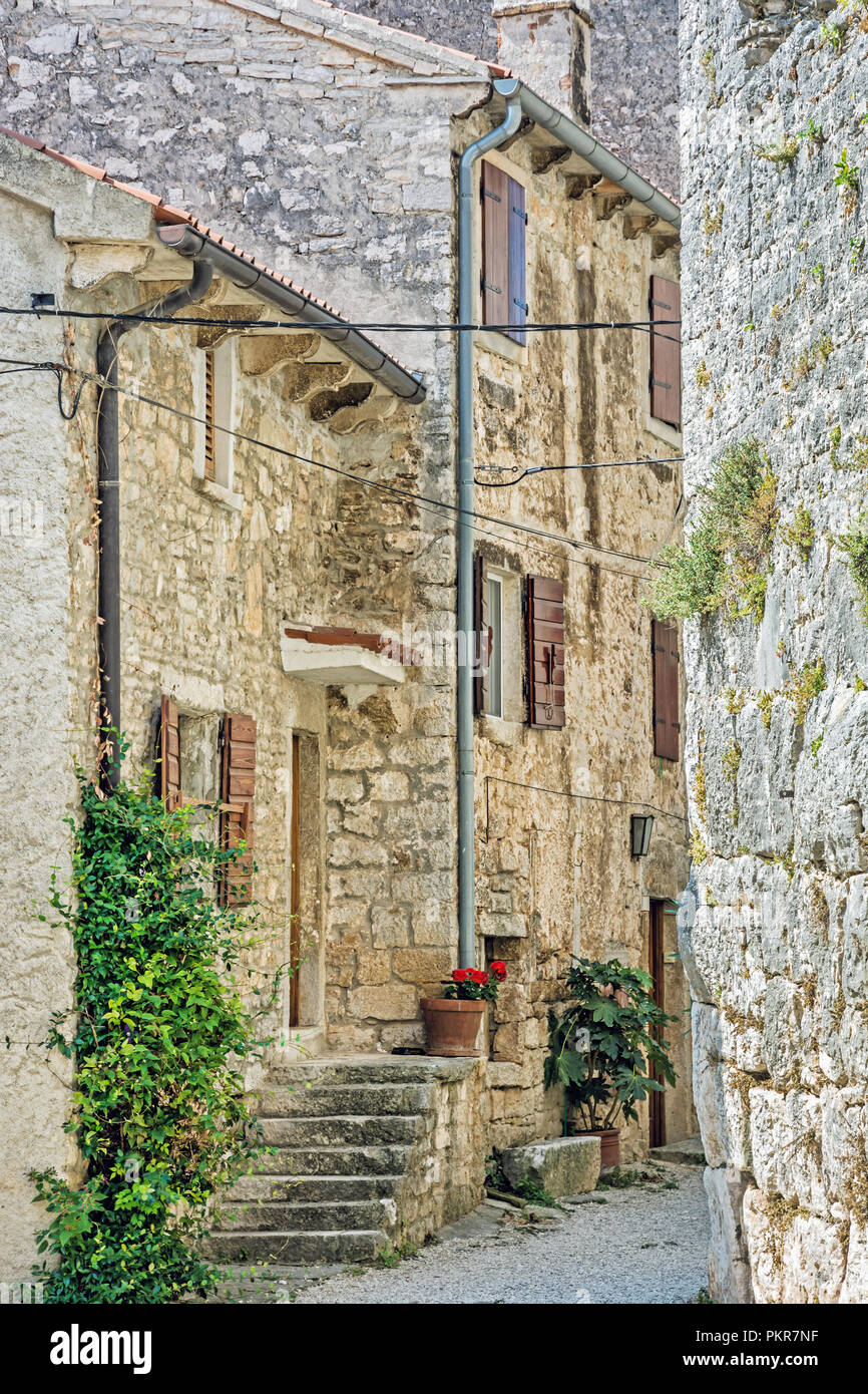 Old stone houses, Bale village, Istria, Croatia. Travel destination ...