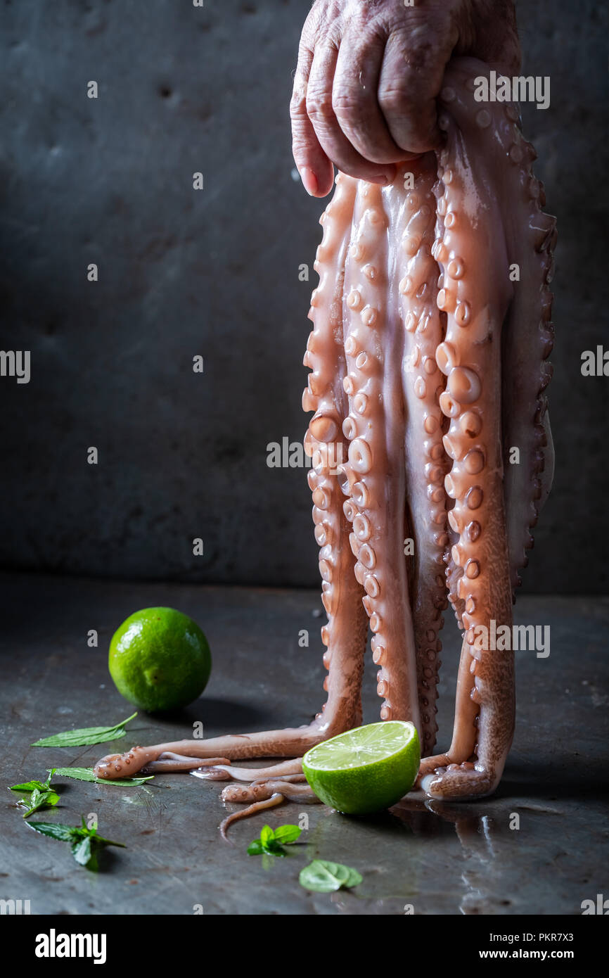 Octopus in hand hi-res stock photography and images - Alamy