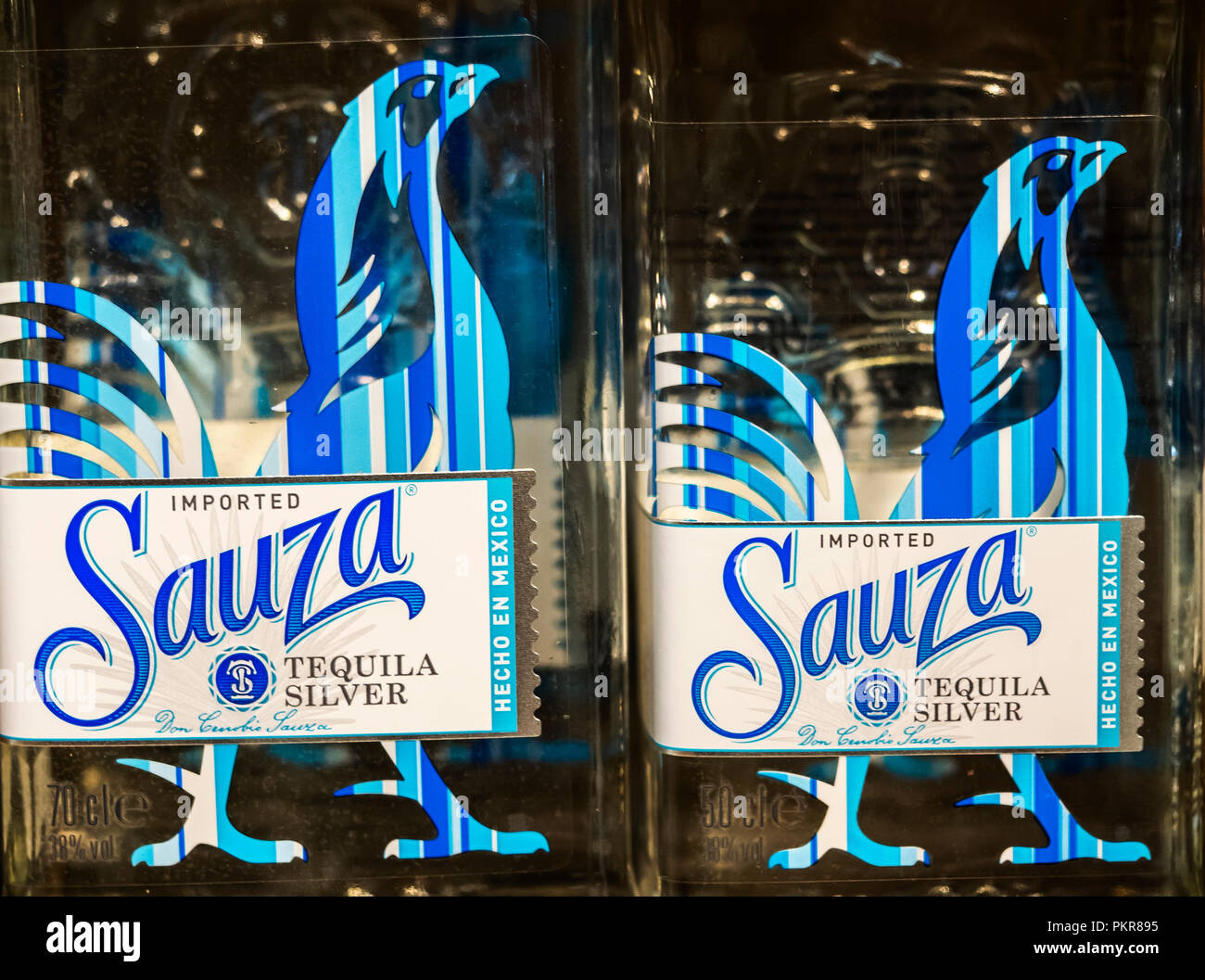 Sauza Tequila in the store. Sauza Tequila Import Company is a producer ...