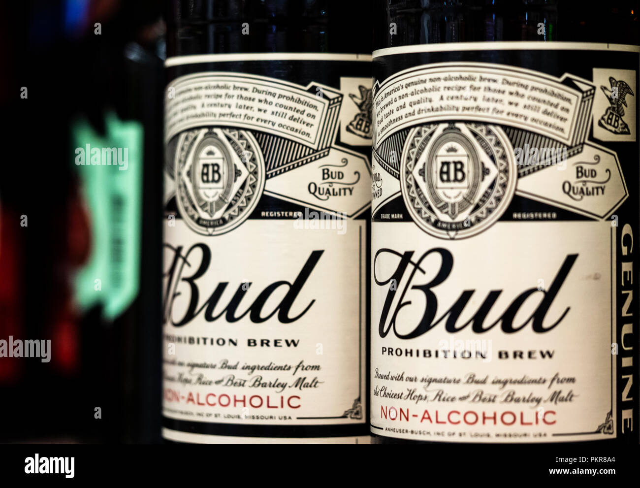 Budweiser beer bottles in store Stock Photo - Alamy