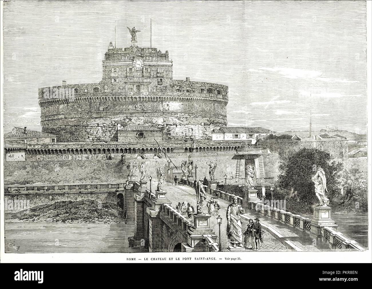 rome le chateau et le pont saint-ange Stock Photo - Alamy