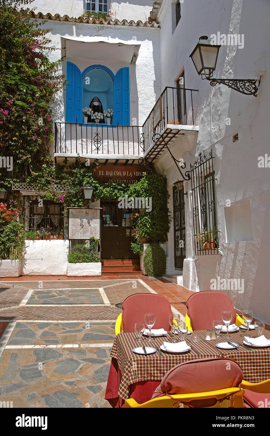 The balcony of the Virgin, Old town, Marbella, Malaga province, Region ...