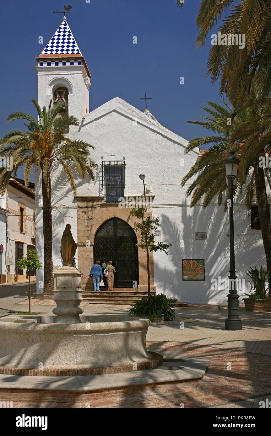 Church square of the marbella old town region hi-res stock photography ...