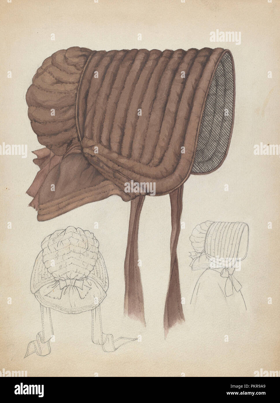 Quaker Bonnet. Dated: c. 1937. Dimensions: overall: 30.5 x 22.7 cm (12 ...