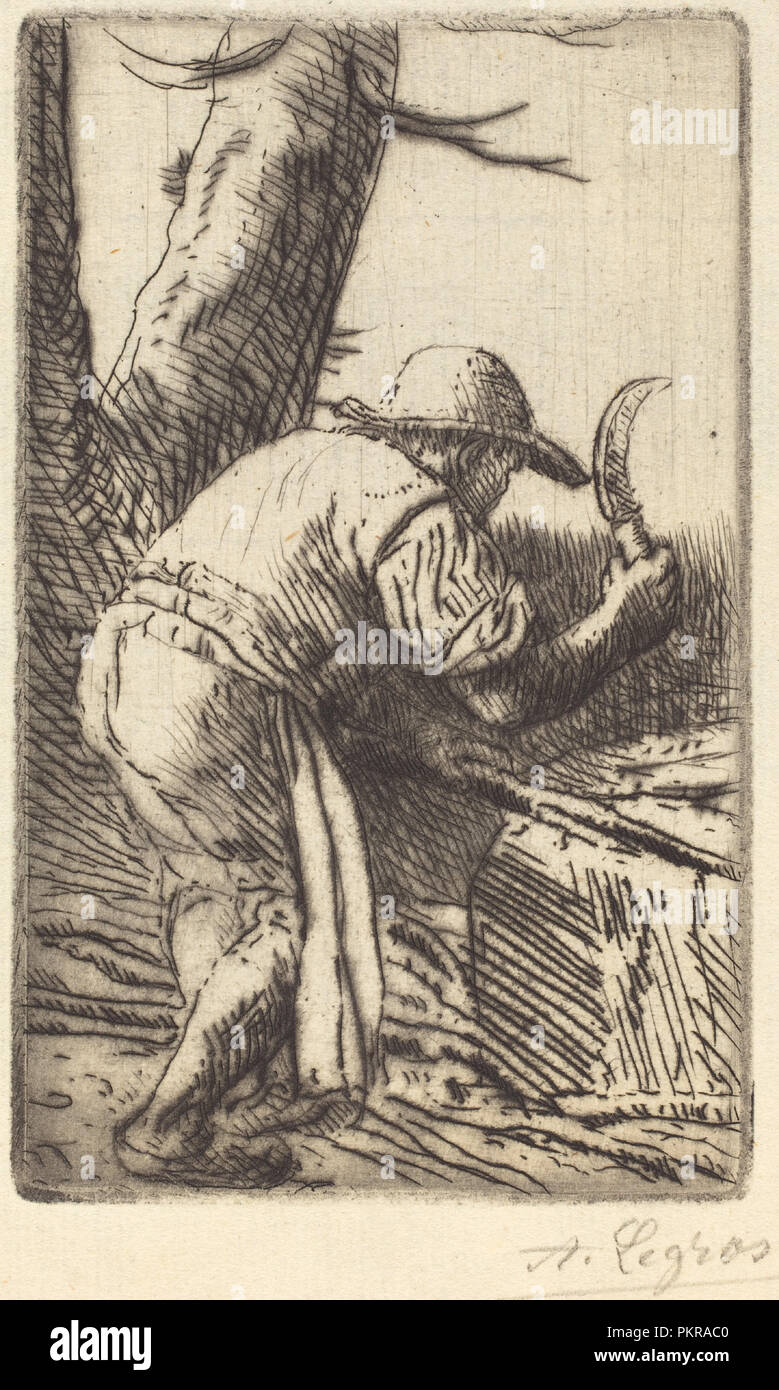 Fagot-cutter (Le coupeur de fagots). Medium: etching and drypoint ...