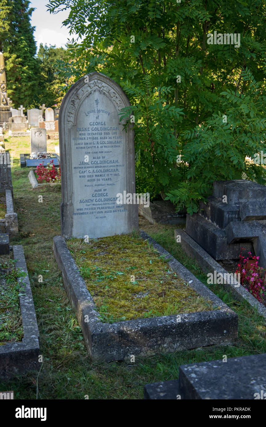 The Grave of George Paske Goldingham 1902 at Locksbrook Cemetery, Bath ...