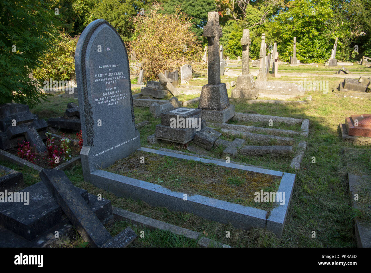 The Grave of Henry Jefferis 1903 at Locksbrook Cemetery, Bath Stock ...
