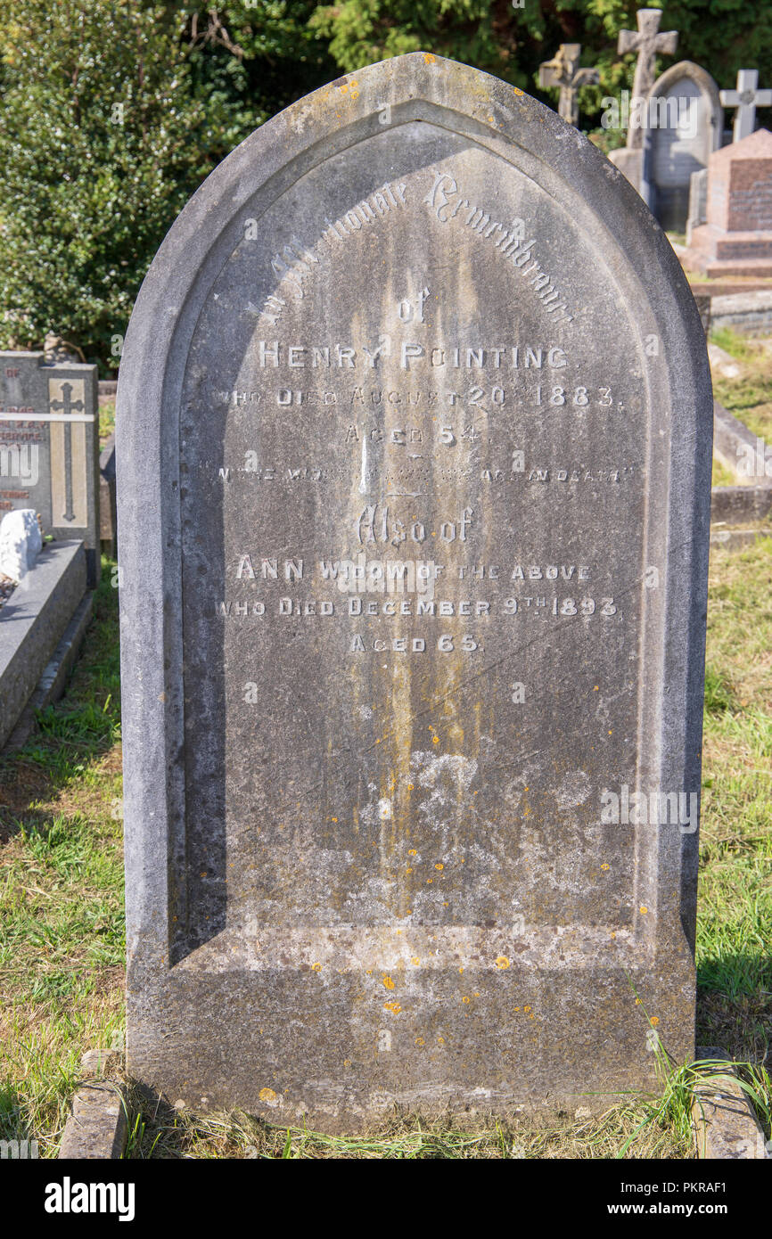 The Grave of Henry Pointing 1883 at Locksbrook Cemetery, Bath Stock ...