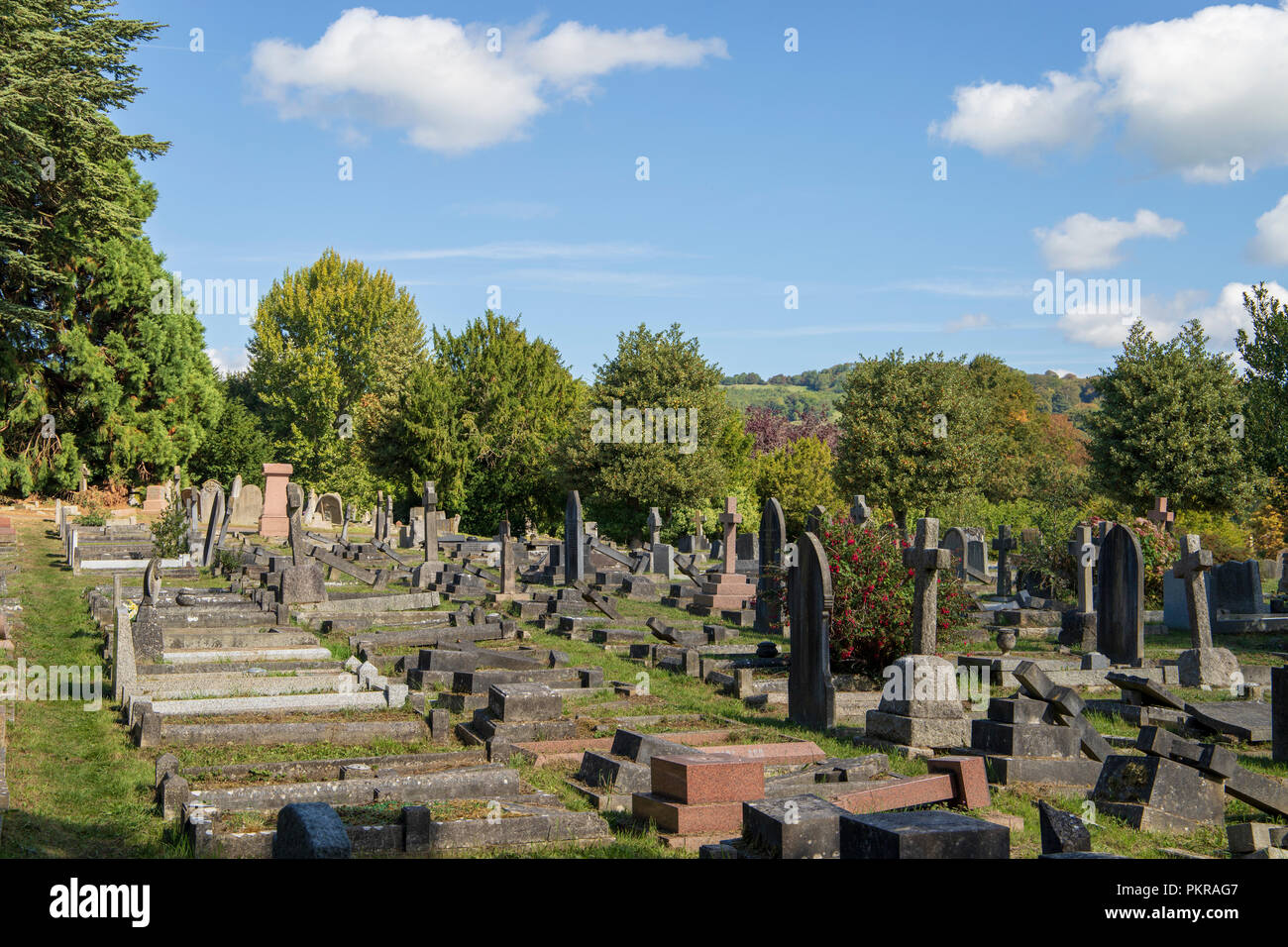 The Graveyard at Locksbrook Cemetery, Bath, United Kingdom Stock Photo ...