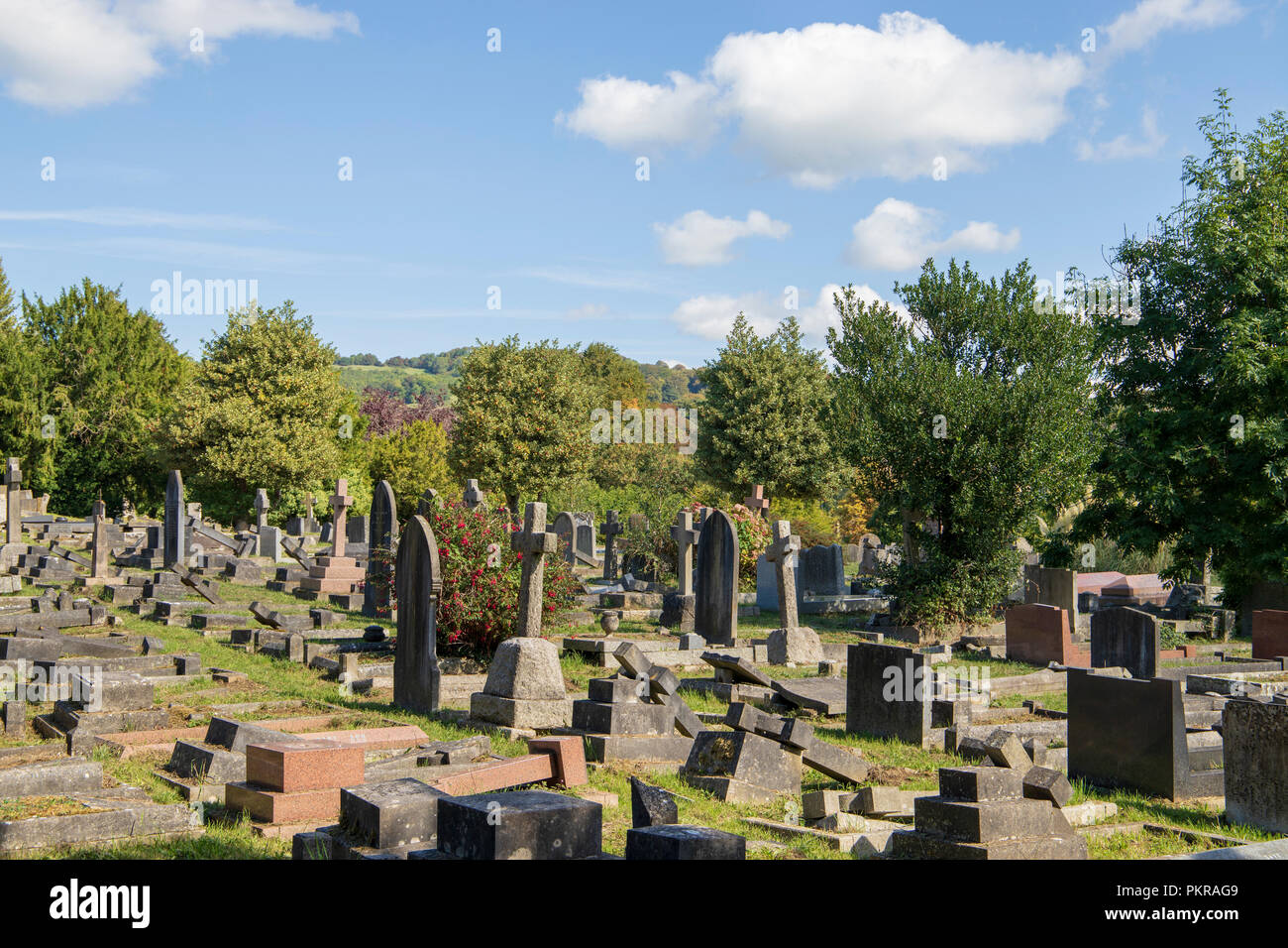 The Graveyard at Locksbrook Cemetery, Bath, United Kingdom Stock Photo ...