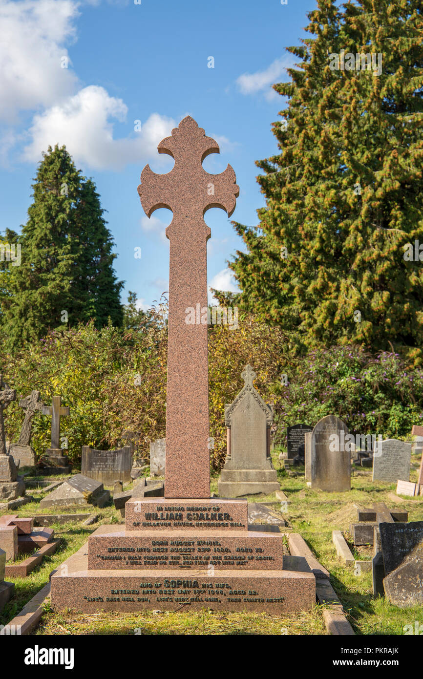 The Grave of William Chalker 1888 at Locksbrook Cemetery, Bath Stock ...