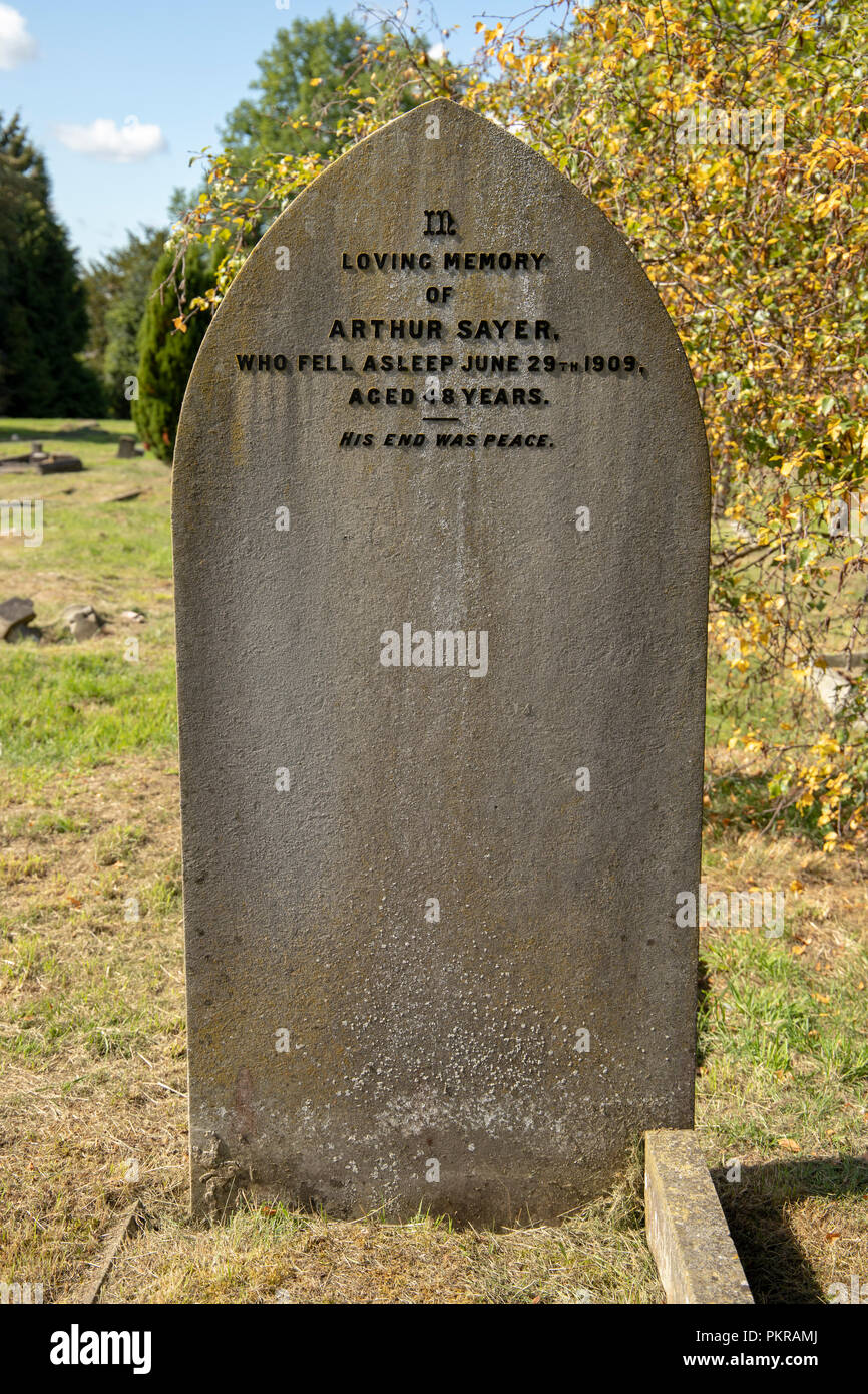 The Grave of Arthur Sayer, 1909 at Locksbrook Cemetery, Bath Stock ...