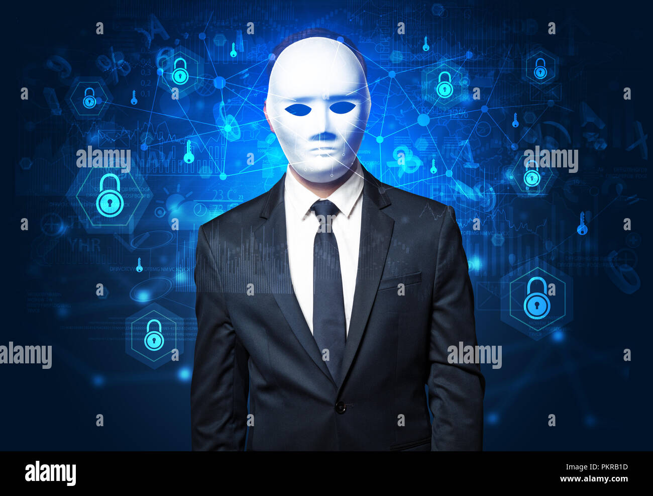 Facial security recognition concept with mesh and locks Stock Photo - Alamy