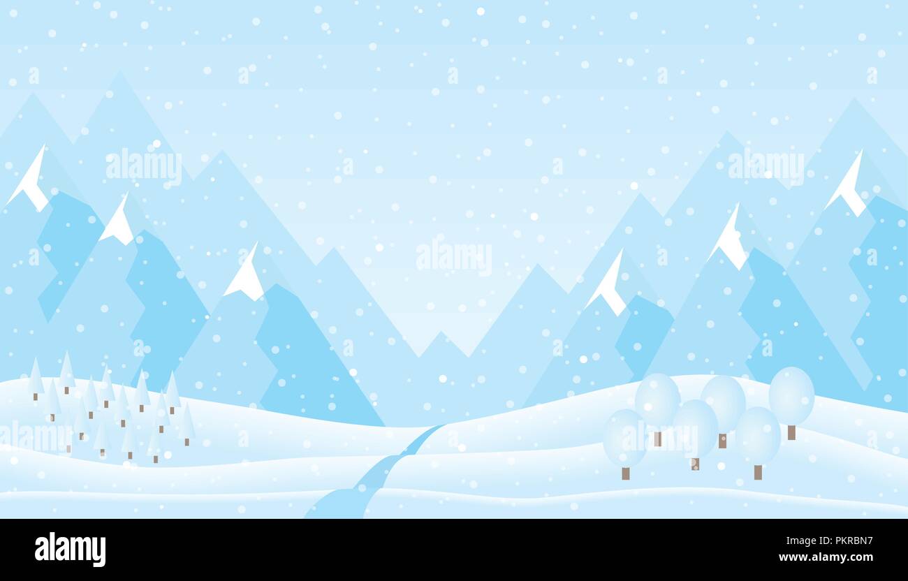 Snow woods blue sky Stock Vector Images - Alamy