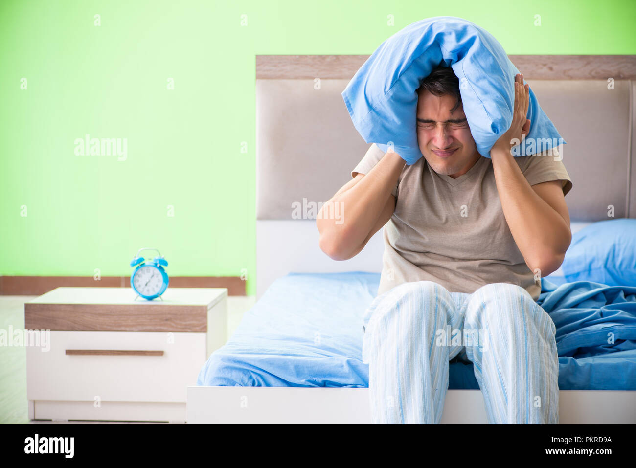 Man suffering from sleeping disorder and insomnia Stock Photo - Alamy