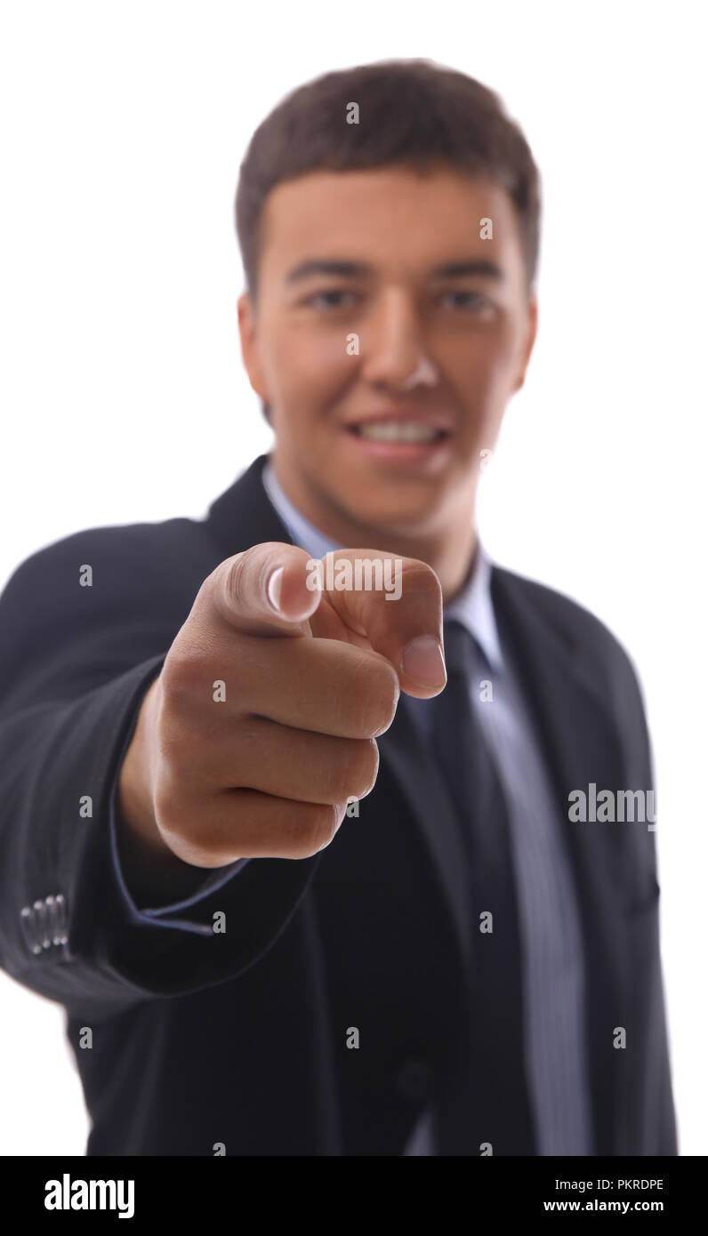 serious businessman pointing his finger forward Stock Photo - Alamy