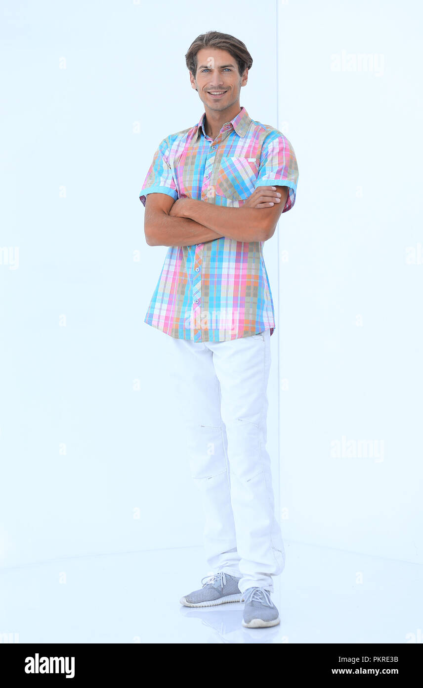 in full growth. portrait of modern young man Stock Photo - Alamy