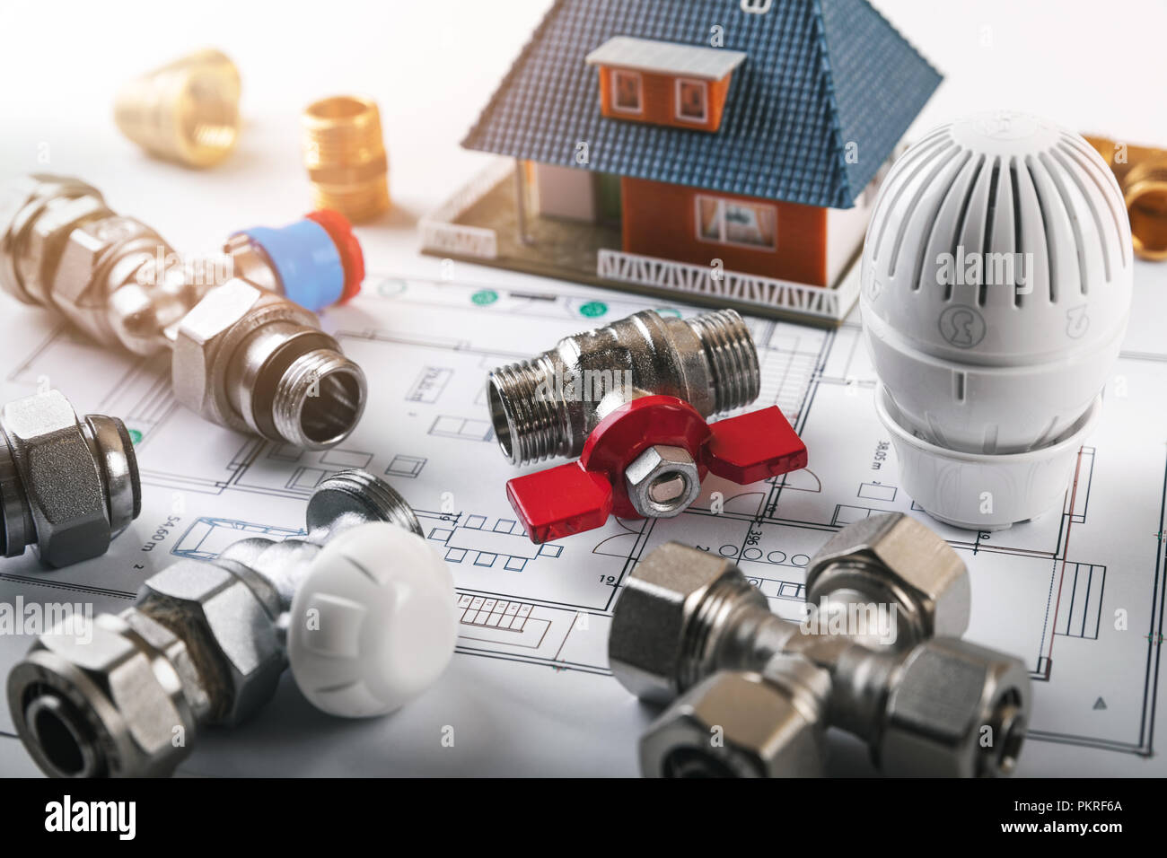 house heating system installation equipment Stock Photo - Alamy