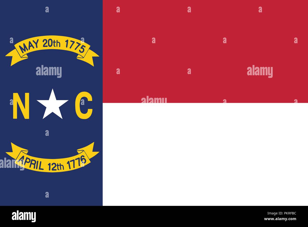 Flag of the USA State of North Carolina, vector Stock Vector Image ...