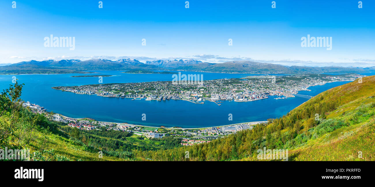 Wide panoramic arial view of Tromso in Norway Stock Photo - Alamy