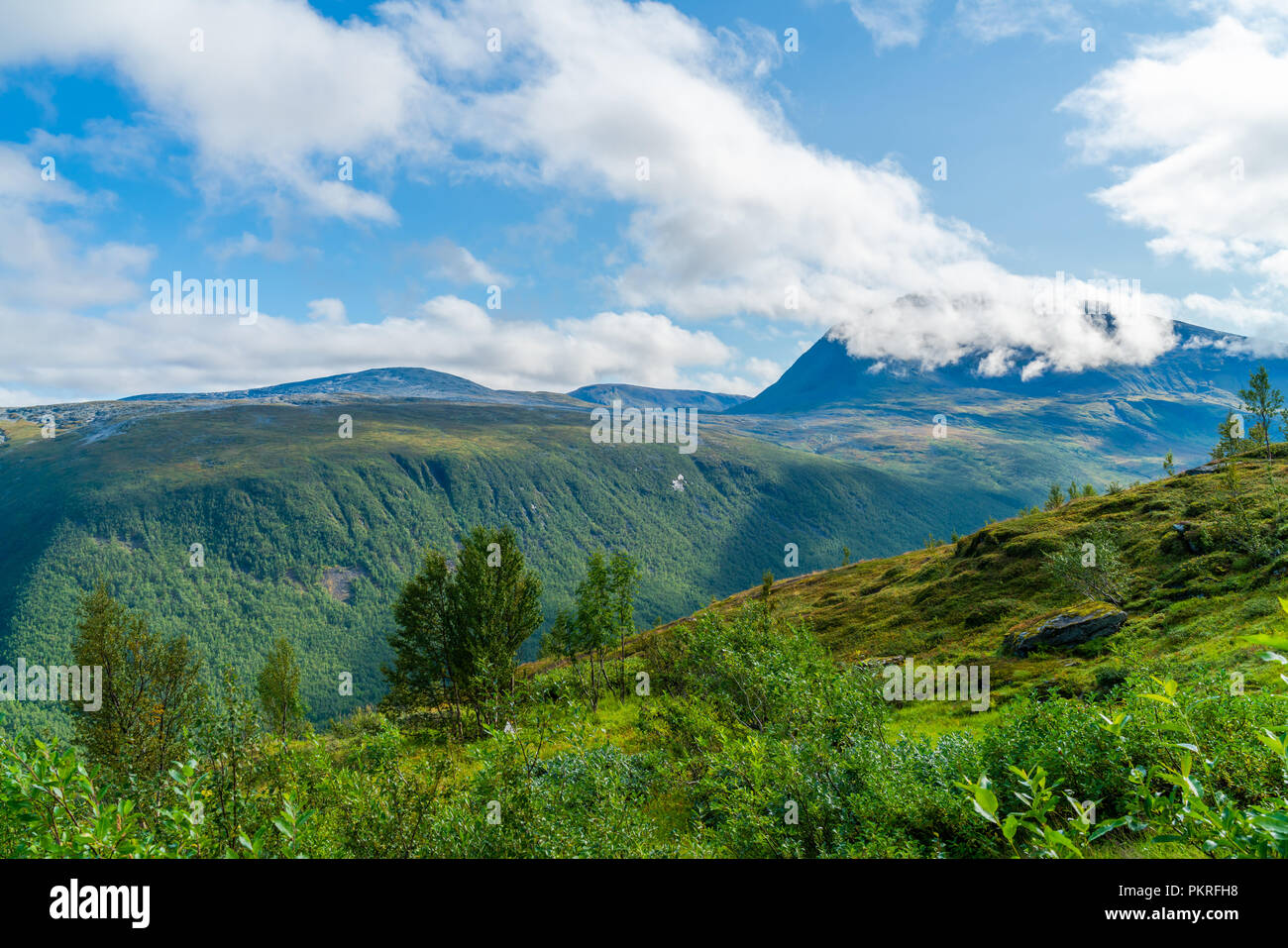 View of the mountains and hills around Tromso, Norway Stock Photo - Alamy