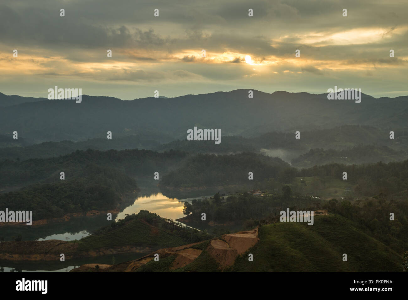 Colombian countryside at sunrise, near Guatape town and lake Stock ...