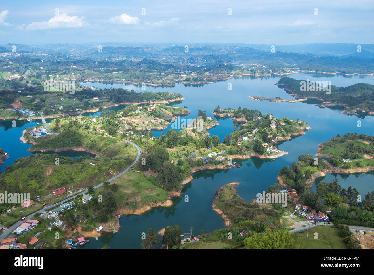Guatape lake viewed from the top of the famous Rock (Piedra Stock Photo ...