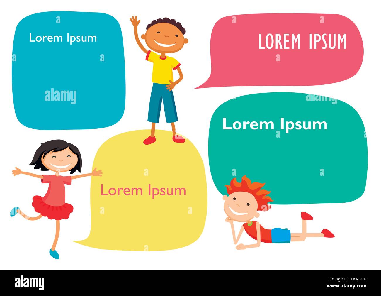 Vector brochure backgrounds with cartoon children. Infographic template ...