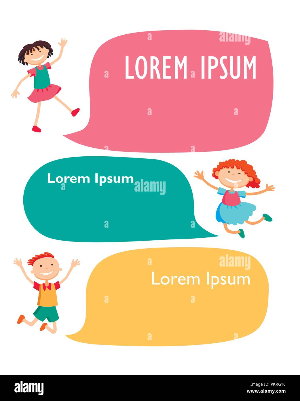 Vector brochure backgrounds with cartoon children. Infographic template ...