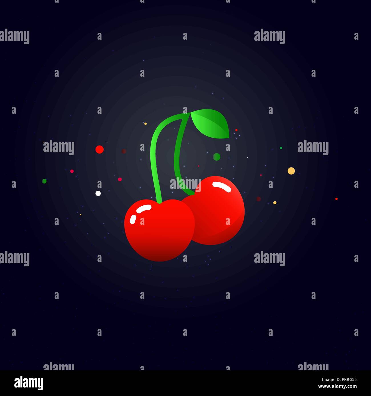 Cherry berry with leaves. Collection of different fresh cherry berry ...
