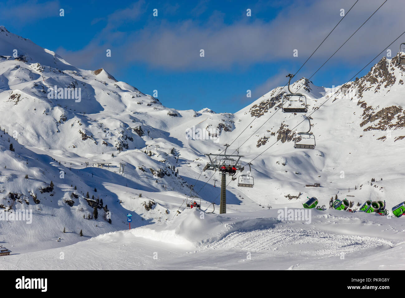 Ski resort in Austrian Alps, Obertauern Stock Photo - Alamy