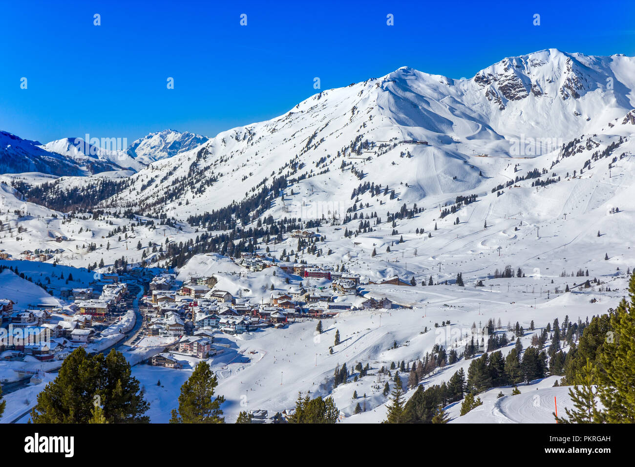 Ski resort in Austria, Obertauern Stock Photo - Alamy