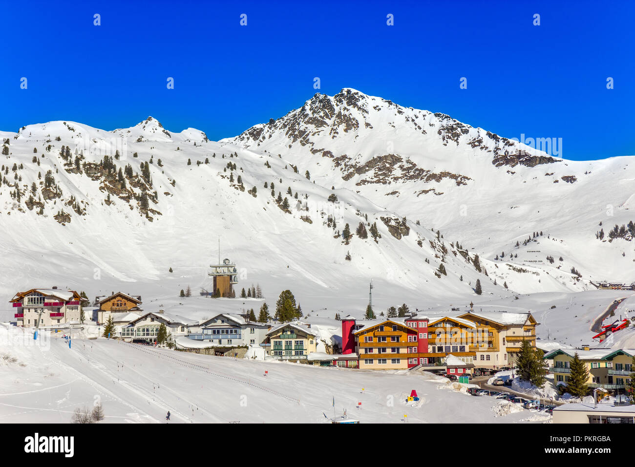 Ski resort in Austria, Obertauern Stock Photo - Alamy