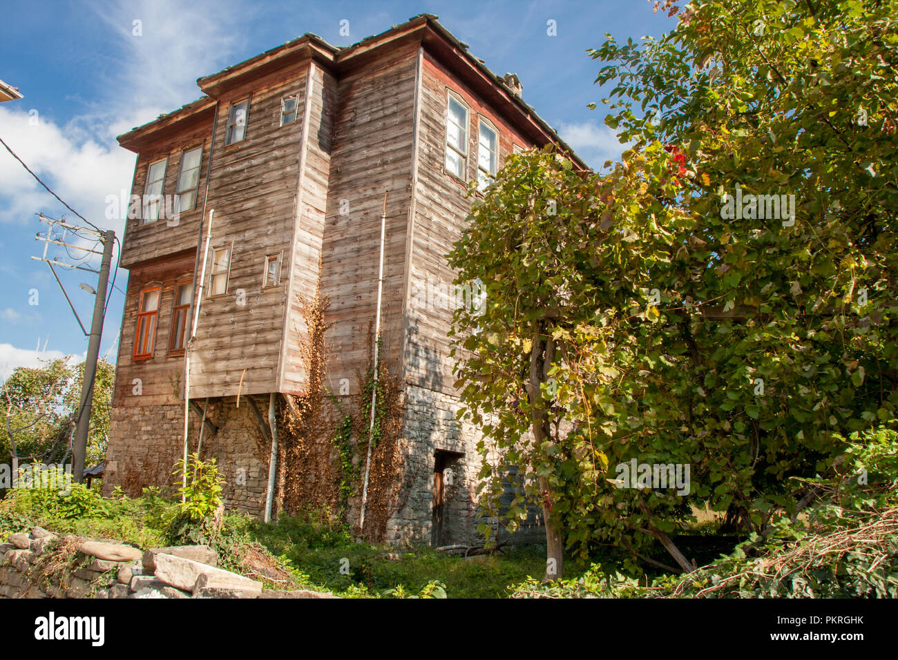 old typical Turkish houses in İnebolu Kastamonu waiting to be repaired ...