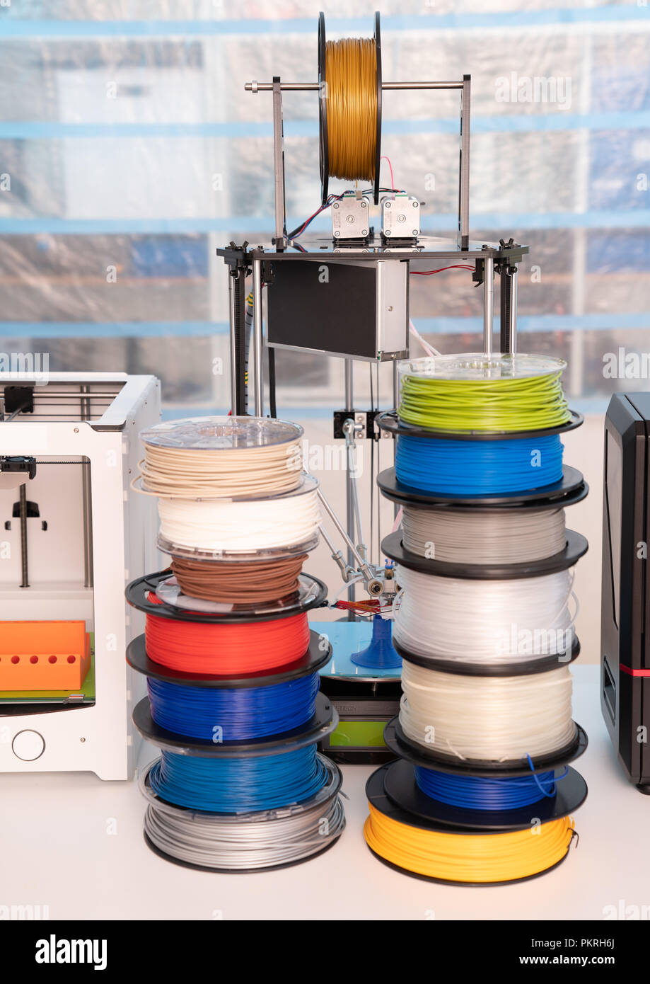 color plastic PLA and ABS filament for printing on a 3D printer Stock ...