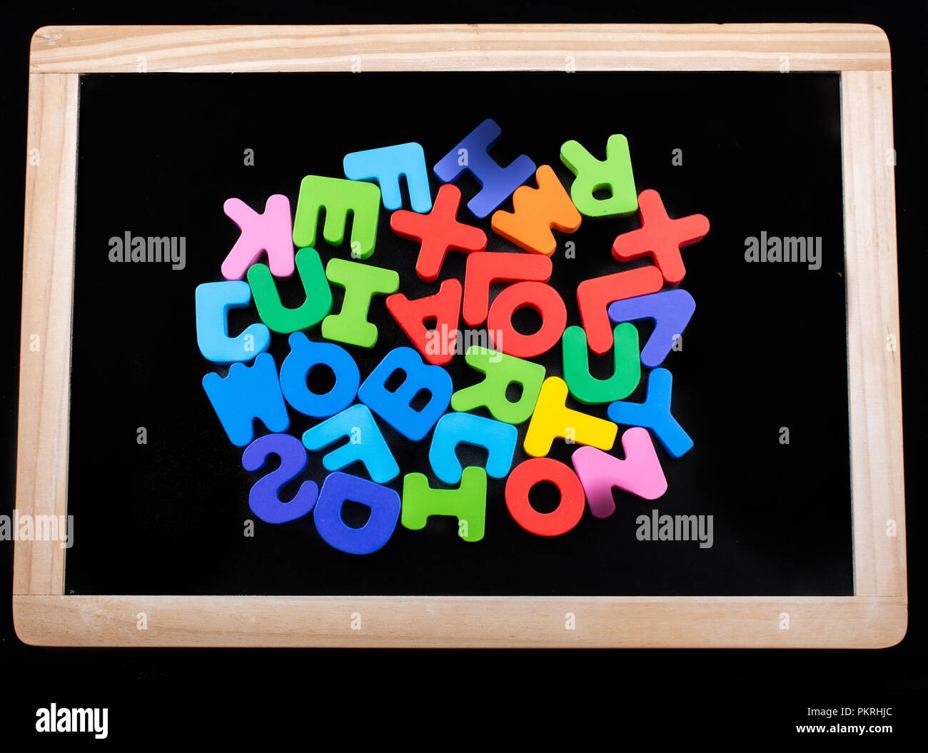 Colorful Letters of Alphabet made of wood Stock Photo - Alamy
