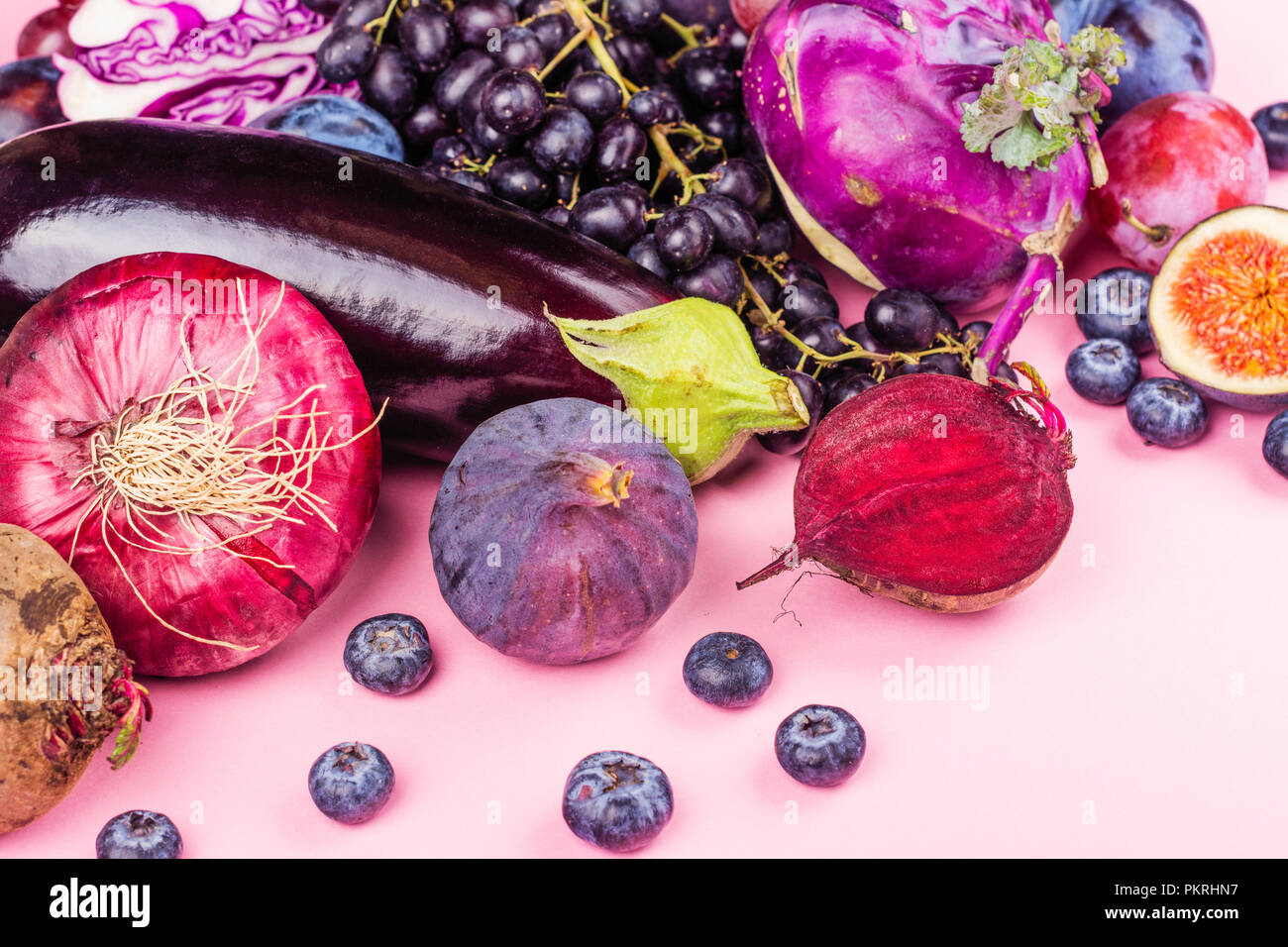Selection of purple foods Stock Photo - Alamy