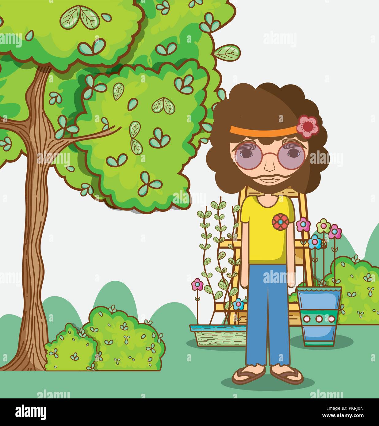 Hippie man cartoon Stock Vector Image & Art - Alamy