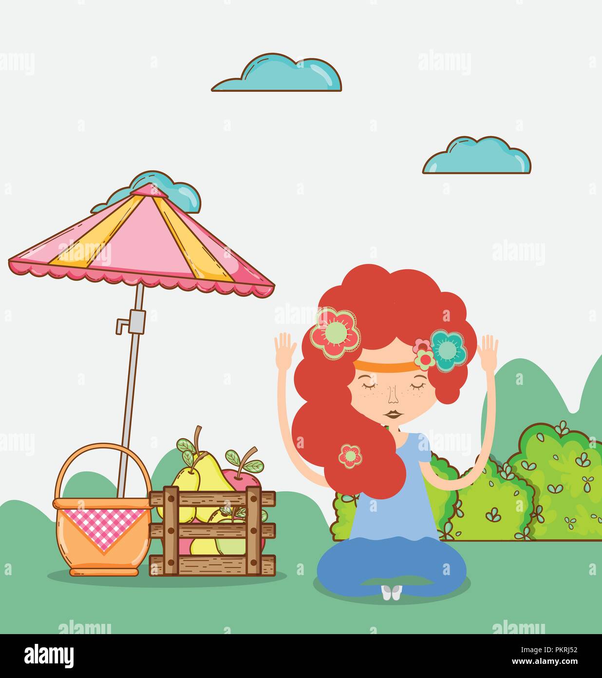 Hippie girl cartoon Stock Vector Image & Art - Alamy