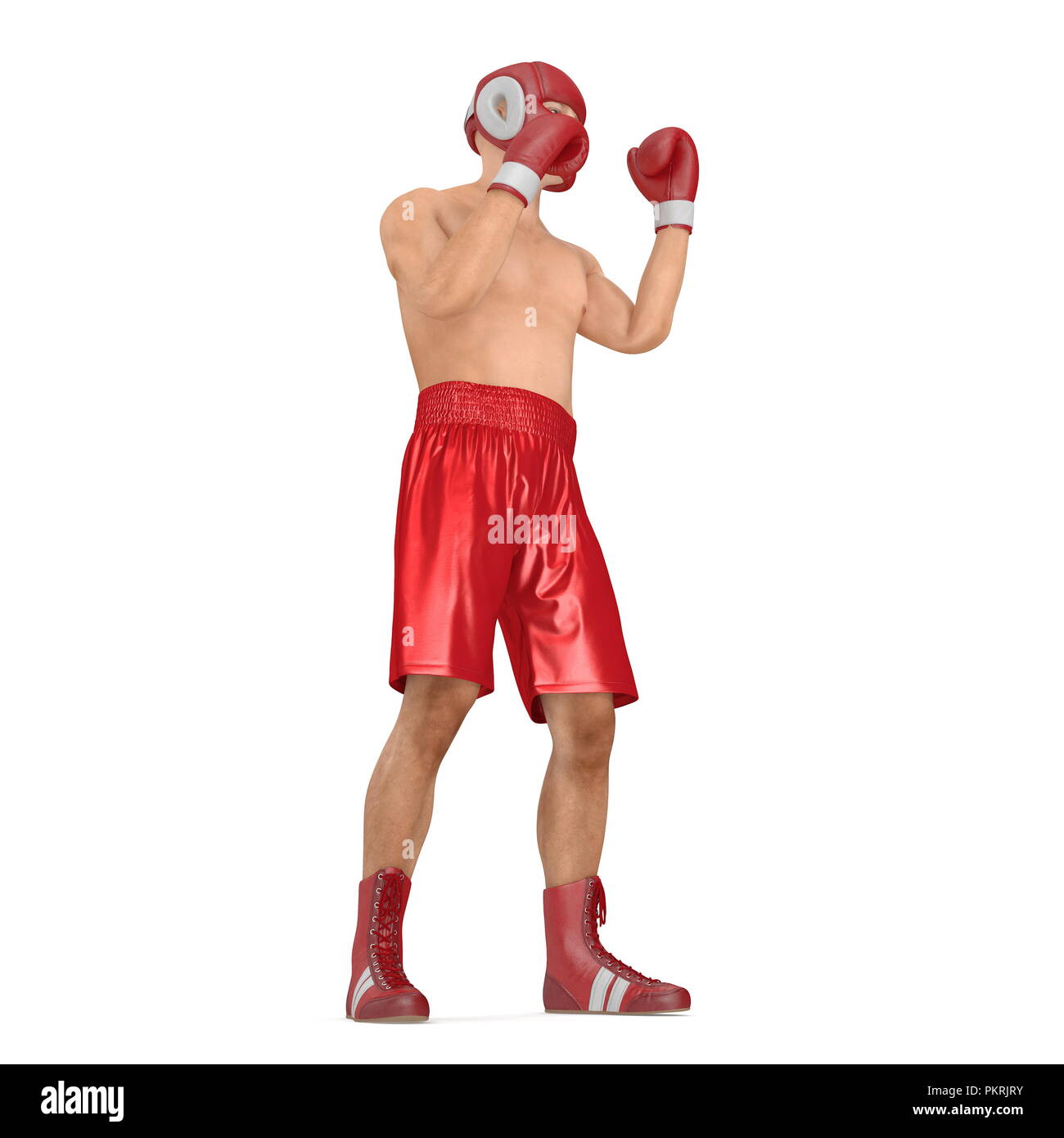 Male boxer on white. 3D illustration Stock Photo - Alamy