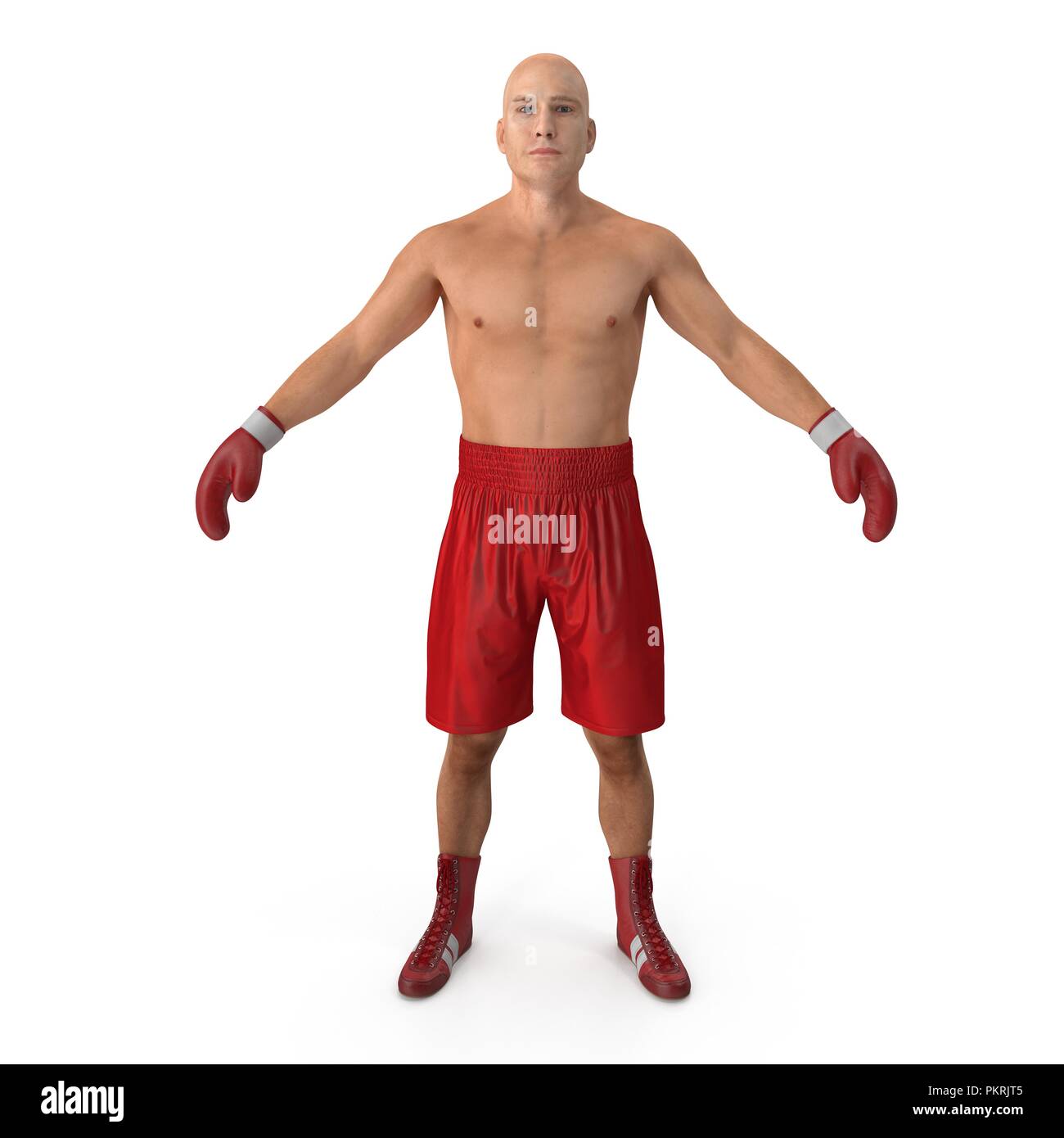 Male boxer on white. 3D illustration Stock Photo - Alamy