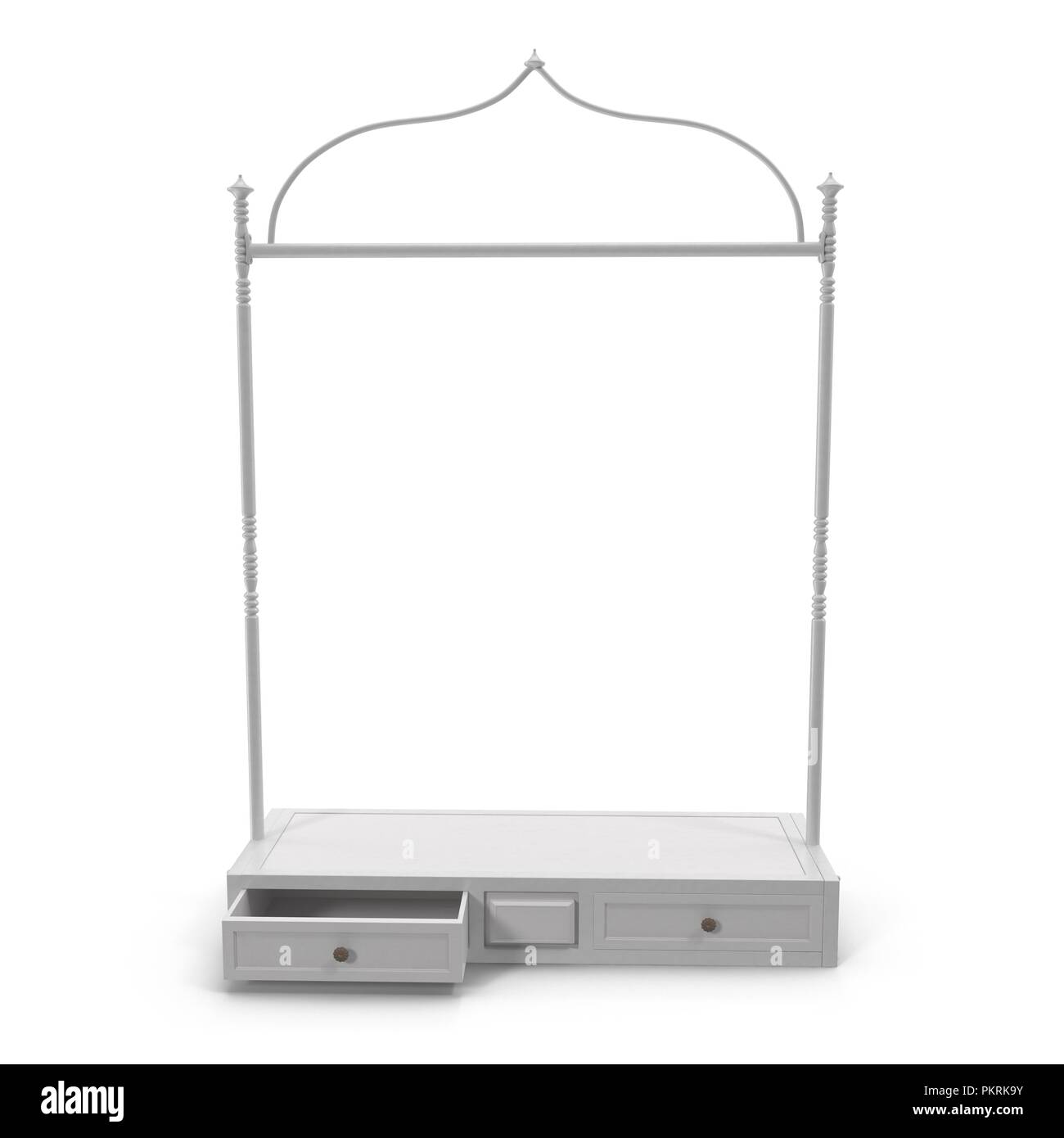 Empty Iron Clothing Display Rack on white. 3D illustration Stock Photo ...