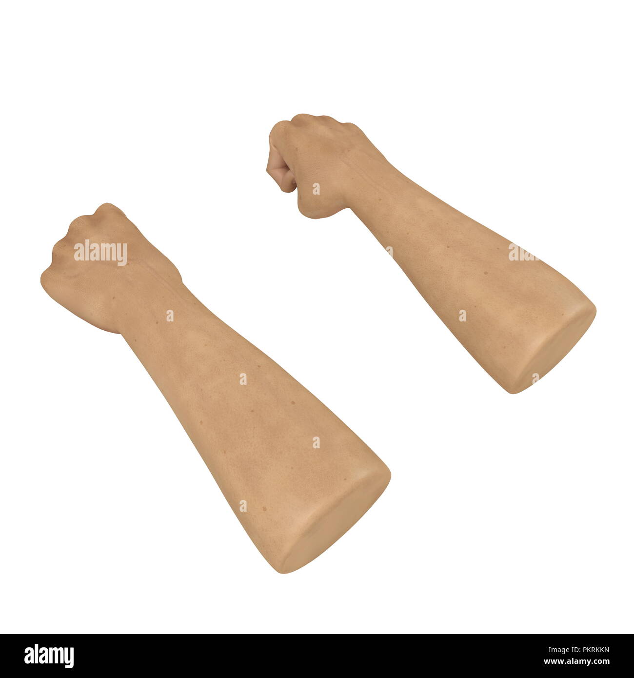 Man hand clenched into fist on white. 3D illustration Stock Photo - Alamy