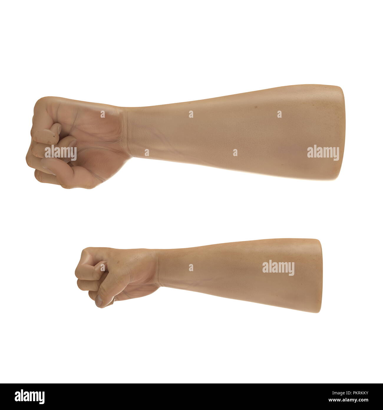 Man hand clenched into fist on white. 3D illustration Stock Photo - Alamy