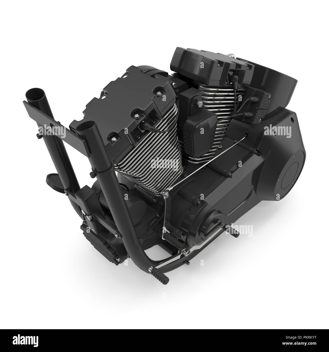 Modern Motorcycle Engine Isolated on White. 3D illustration Stock Photo ...